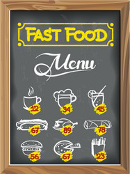 Fast food restaurant menu board template design Vector Image