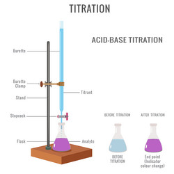 Acid base titration experiment and phases Vector Image