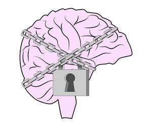 Brain lock security logo design template Vector Image