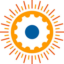 Sun gear icon logo design template Royalty Free Vector Image