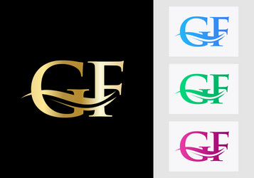 Modern letter gf logo design Royalty Free Vector Image
