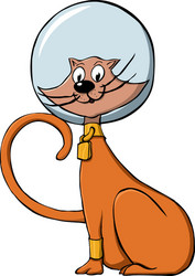 Sitting cat cartoon comic animal character Vector Image