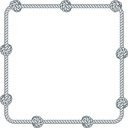 Square rope frame isolated on white background Vector Image