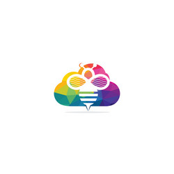 Bee cloud shape logo design Royalty Free Vector Image