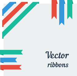 Ribbon banner set colorful ribbons in flat style Vector Image