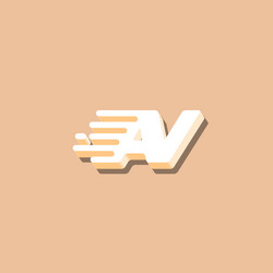 Letter av fast speed technology modern logo design