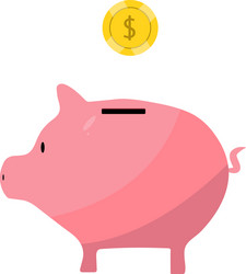 Pink piggy bank on a white background Royalty Free Vector