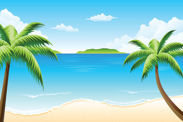 Tropical Beach Seascape Royalty Free Vector Image