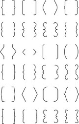 Brace bracket curly brackets icons vintage Vector Image