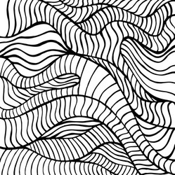 Doodle waves curly element coloring page isolated Vector Image
