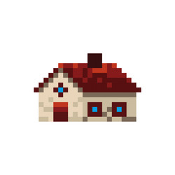 Window house pixelated Royalty Free Vector Image