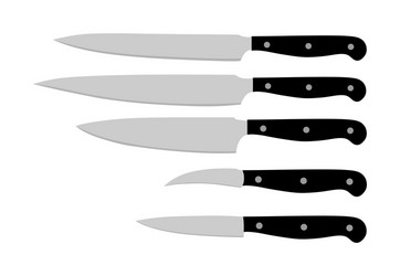 Kitchen knives set knife Royalty Free Vector Image