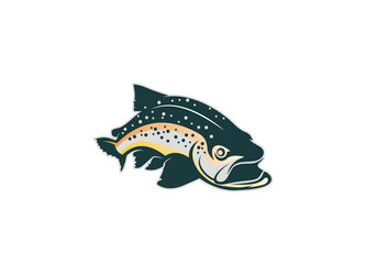 Salmon fish fishing template Royalty Free Vector Image
