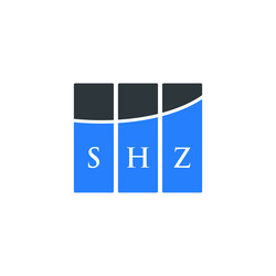 Shz letter logo design on black background Vector Image