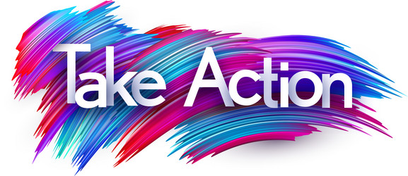 Action required paper word sign with colorful Vector Image