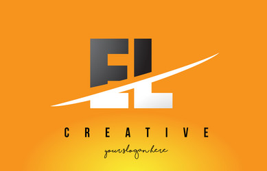 El e l letter logo with zebra lines texture Vector Image