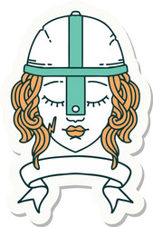 Human fighter character with scroll banner sticker