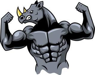 Big muscle of rhino show his athletic body Vector Image