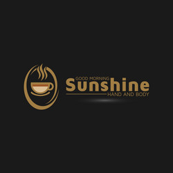 Sunshine coffee shop logo design Royalty Free Vector Image