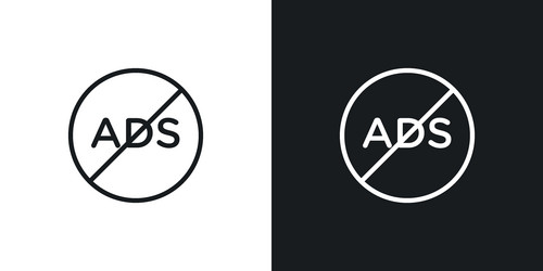 Ad blocker icon set ban and stop add symbol Vector Image