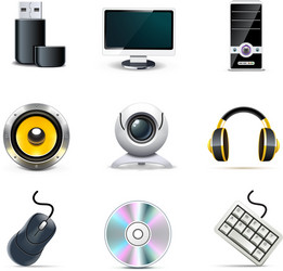 Computer parts diagram Royalty Free Vector Image