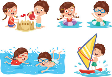 Of summer kids Royalty Free Vector Image - VectorStock