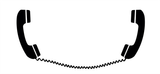 Old handset phone with wire retro telephone Vector Image