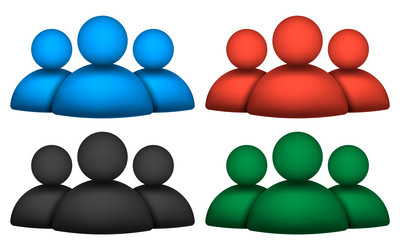 Set of multicolored human personal symbols 3d Vector Image