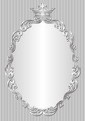 Silver background with royal frame Royalty Free Vector Image