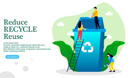 Web page design for recycling garbage Royalty Free Vector