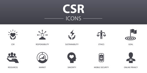 Csr trendy web concept with icons contains Vector Image
