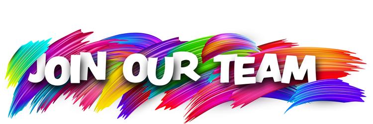 Join our team paper word sign with colorful Vector Image