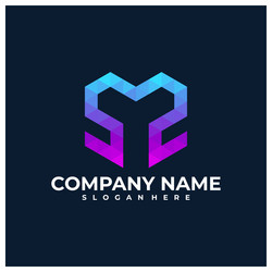 M2 logo design template initial mz concept Vector Image