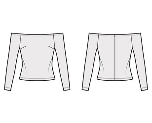 Off-the-shoulder top technical fashion Royalty Free Vector
