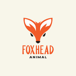 Geometric modern minimal head fox logo Royalty Free Vector