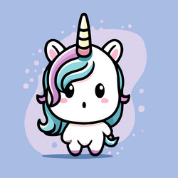 Cute unicorn kawaii chibi drawing style Royalty Free Vector