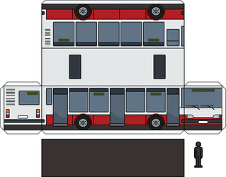 Paper model of a green bus Royalty Free Vector Image