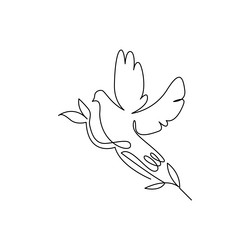 Pigeon one continuous line drawing cute Royalty Free Vector