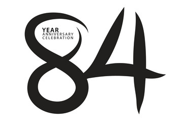 84 year anniversary celebration black color Vector Image