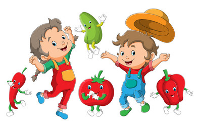 Dancing Vegetable Character Cartoon Vector Images (over 300)
