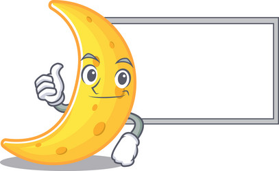 Smiling crescent moon cartoon design style has Vector Image