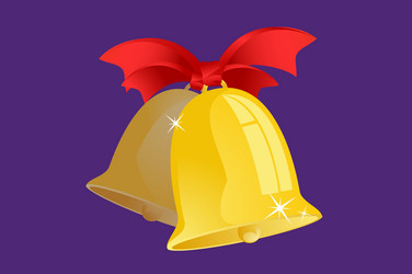 Jingle bells with red ribbon isolated Royalty Free Vector