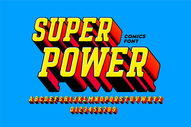 Comic book superhero style font design Royalty Free Vector