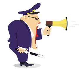 Shouting traffic police Royalty Free Vector Image