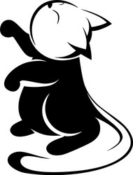 Cat logo on white background Royalty Free Vector Image