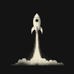 3d rocket space ship launch background realistic Vector Image