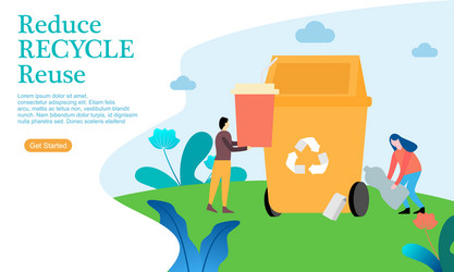 Web page design for recycling garbage Royalty Free Vector