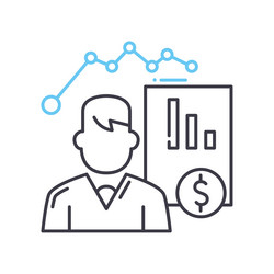 Analyst icon black sign with editable Royalty Free Vector