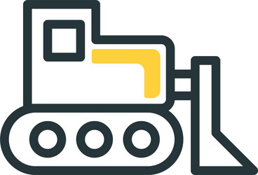 Isolated construction wheel loader icon fill Vector Image