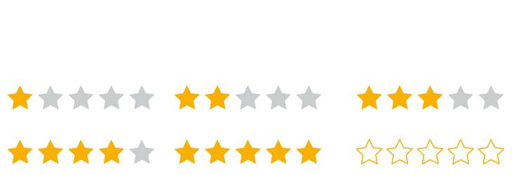 5 star rating gold icons collection Royalty Free Vector